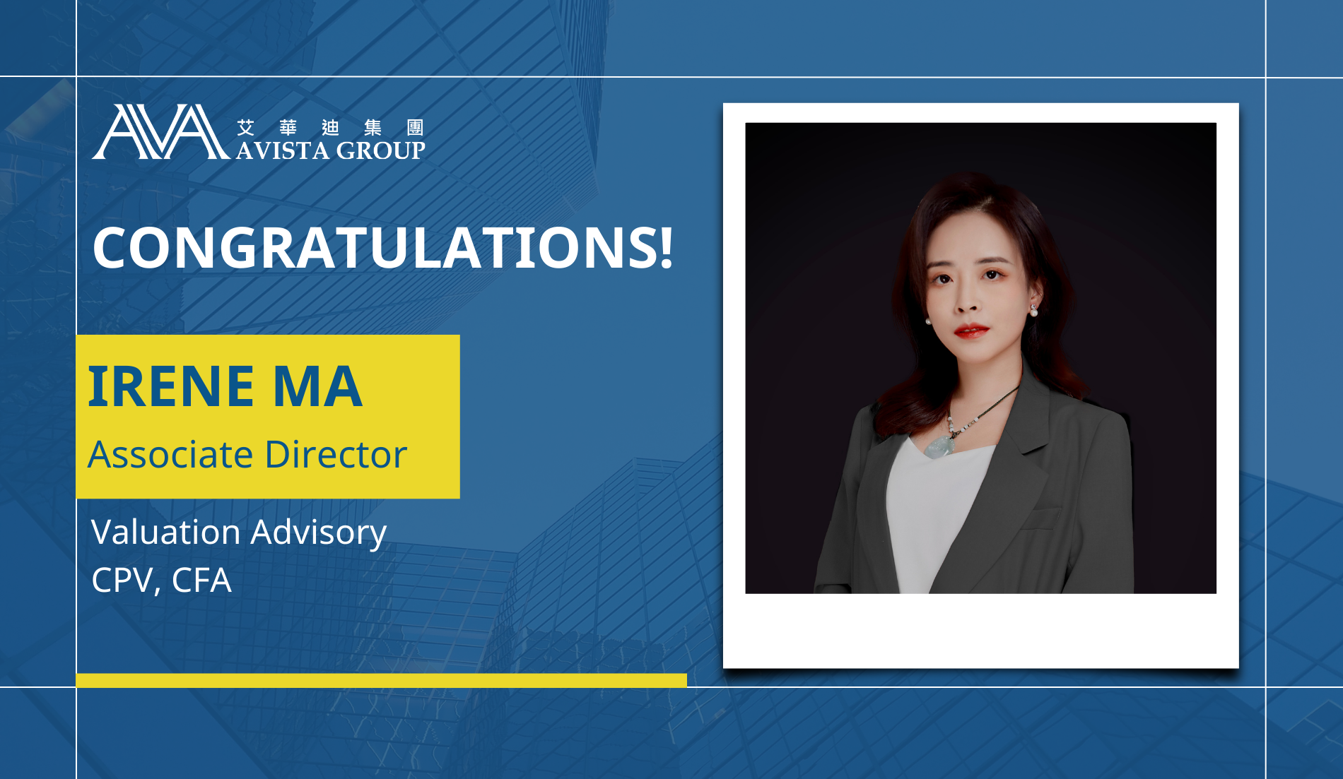 AVISTA Group | Congratulations to Ms. Irene Ma, who has been promoted ...